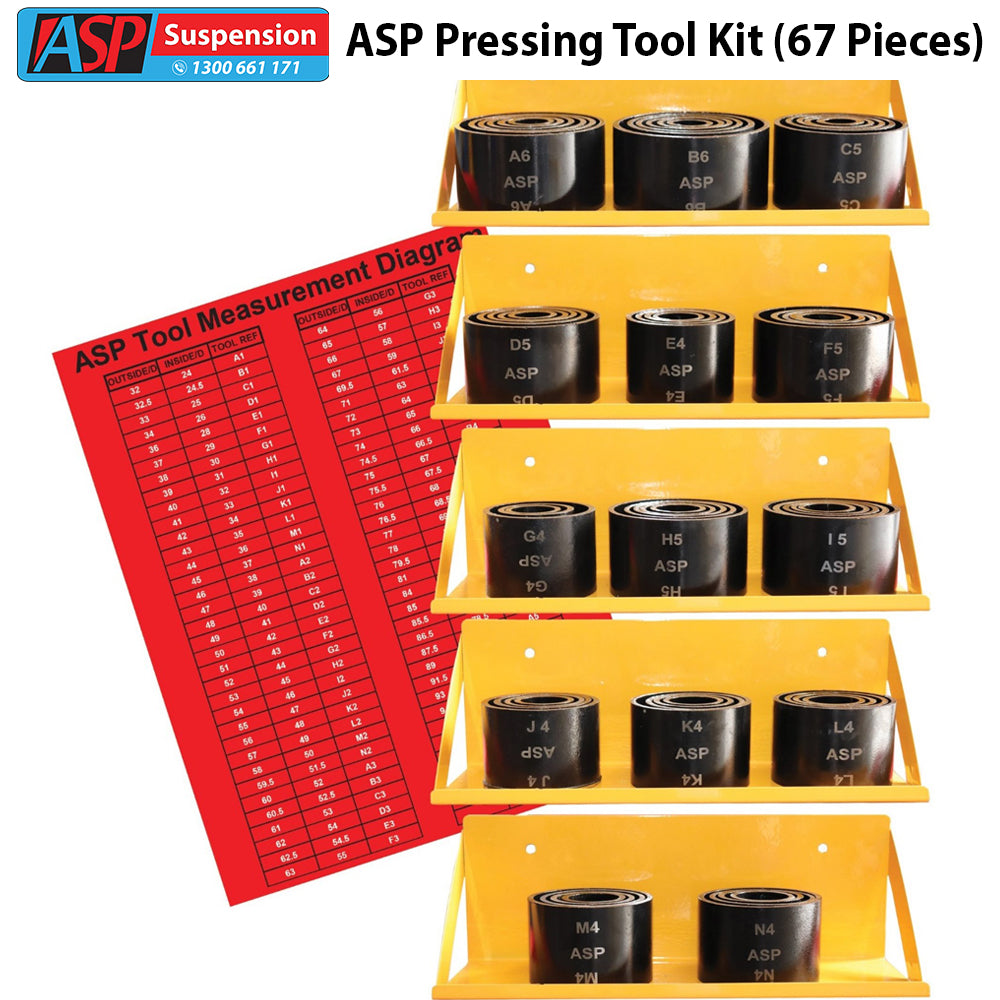 ASP Pressing Tool Kit with Tools Measurement Diagram (72 Pieces) – ASP ...